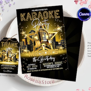Karaoke Birthday Invitation, Singing Music Party Invitation, Idol Party ...