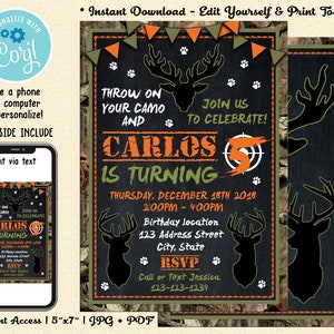 Hunting Party Invitations Hunting Birthday Party Invitation - Etsy