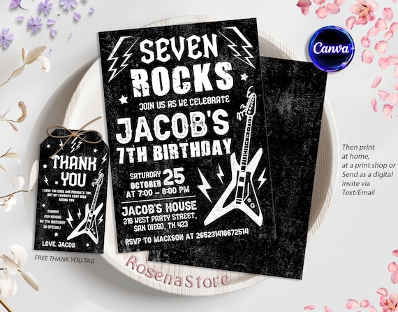 Invitaciones Con Temática De Estrella De Rock