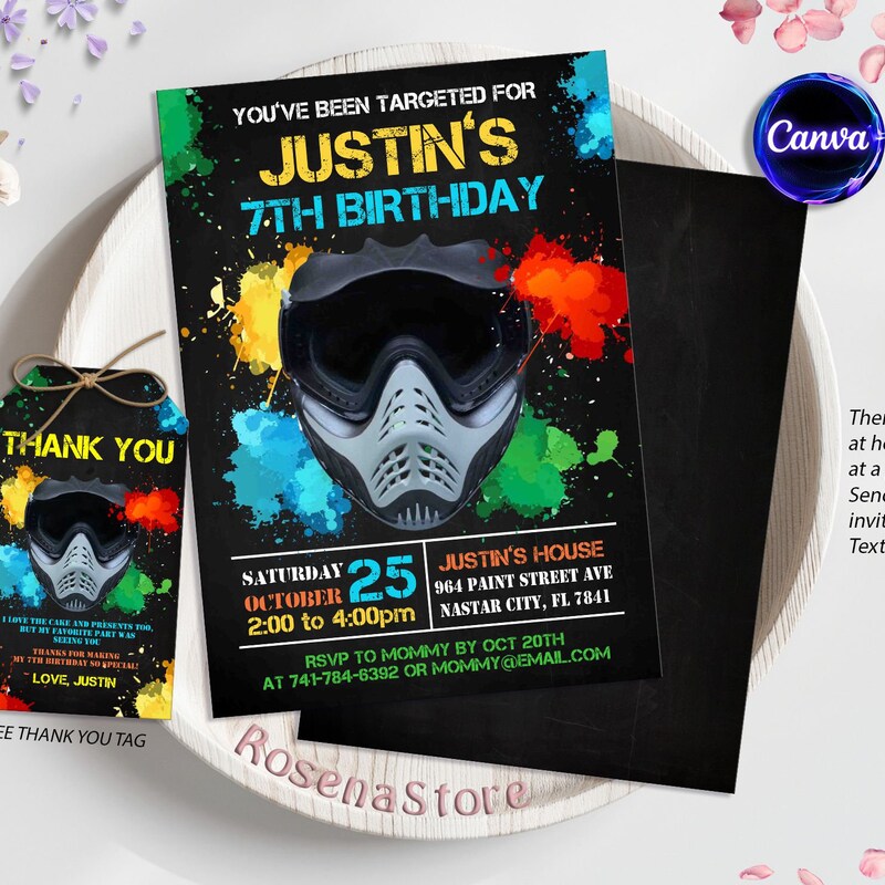 Paintball Invitation - Etsy