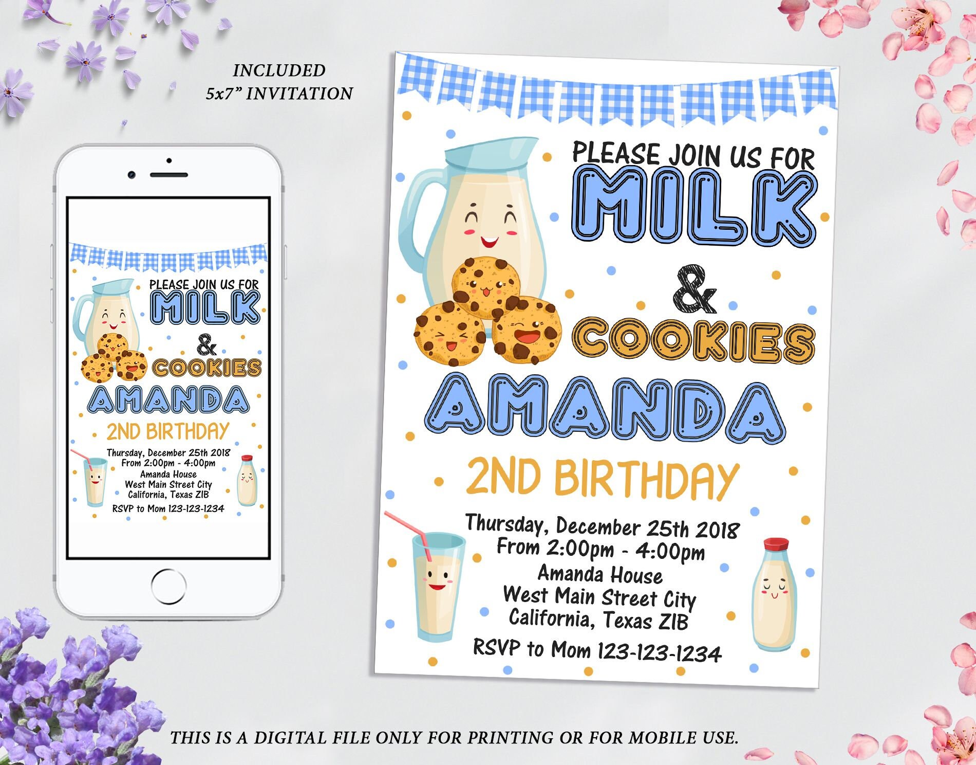 Milk and Cookies Party Invitation, Milk and Cookies Party Ideas, Milk ...