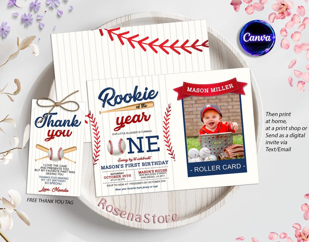 Editable Baseball Invitation Template, Baseball Birthday Invitation ...