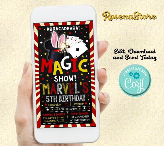 Electronic Magic Party Invitation Magic Birthday Invitation - Etsy