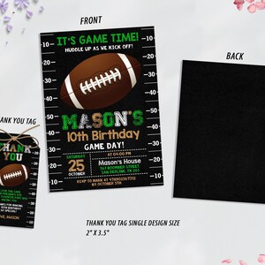 Editable Football Invitation, Football Birthday Party Invitation, Game ...