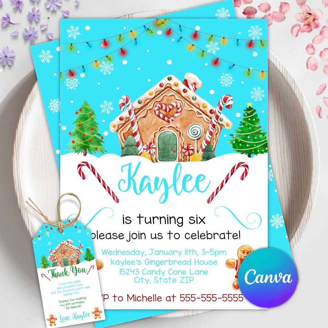 Editable Christmas Invitation, Christmas Birthday Party Invitation ...