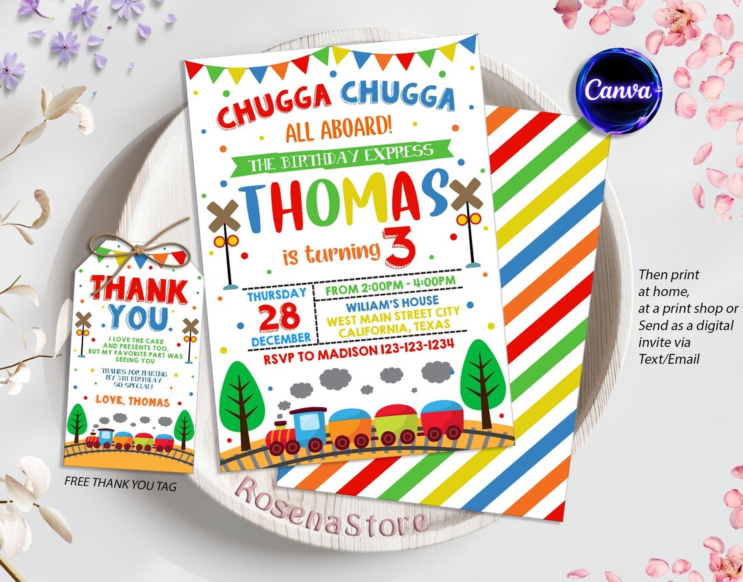 Train Birthday Invitation: Steam Engine Party (digital File) - Etsy