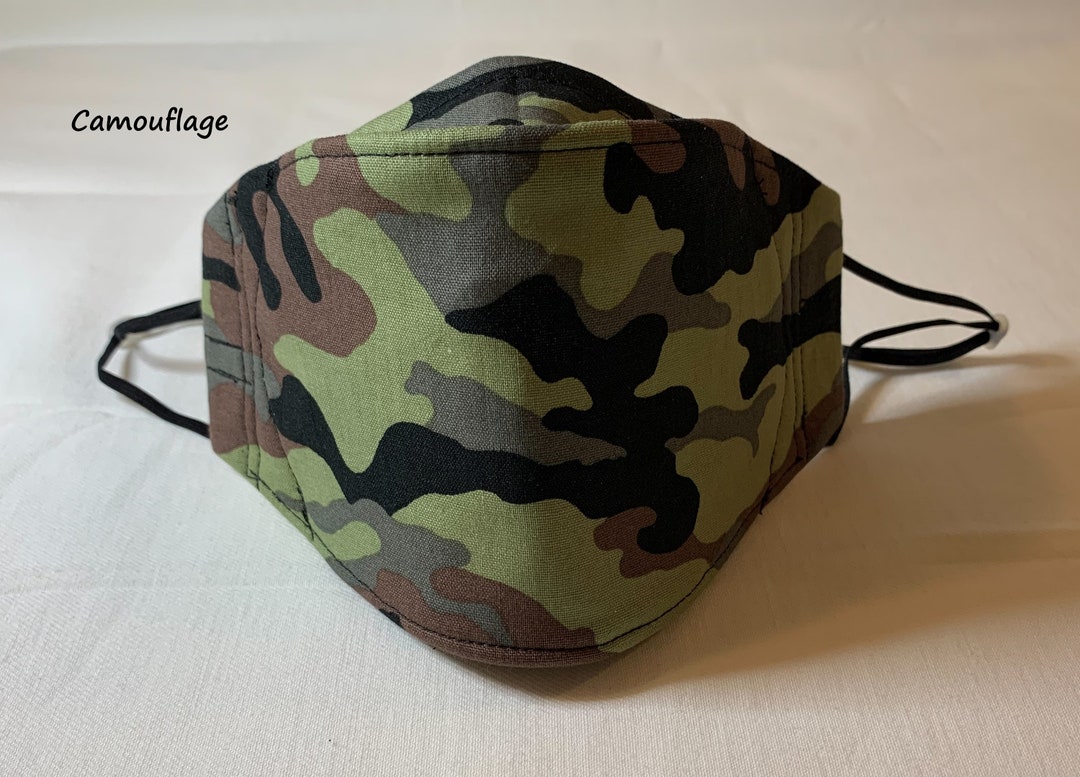 Handmade Cotton 3D Mask, Sewed Filter, Camouflage, Reusable - Etsy