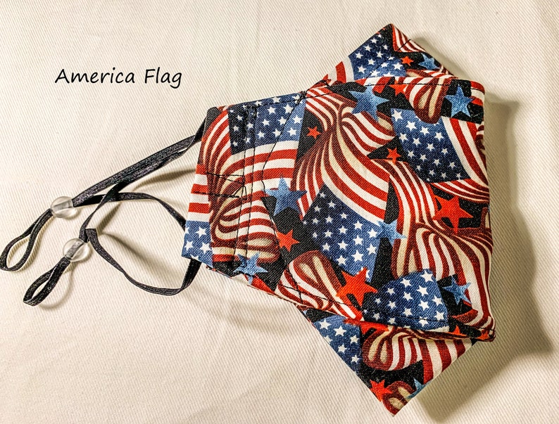 Patriotic Flag Masks W/ Filter Pocket 3D Anti Fogging | Etsy
