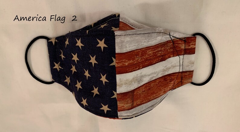 Patriotic Flag Masks W/ Filter Pocket 3D Anti Fogging | Etsy