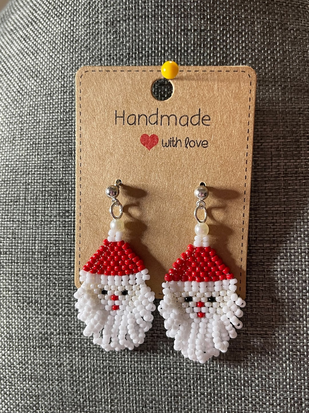 Christmas Beaded Earrings Cute Santa Claus , Chrstmas Tree, Candy Cane ...