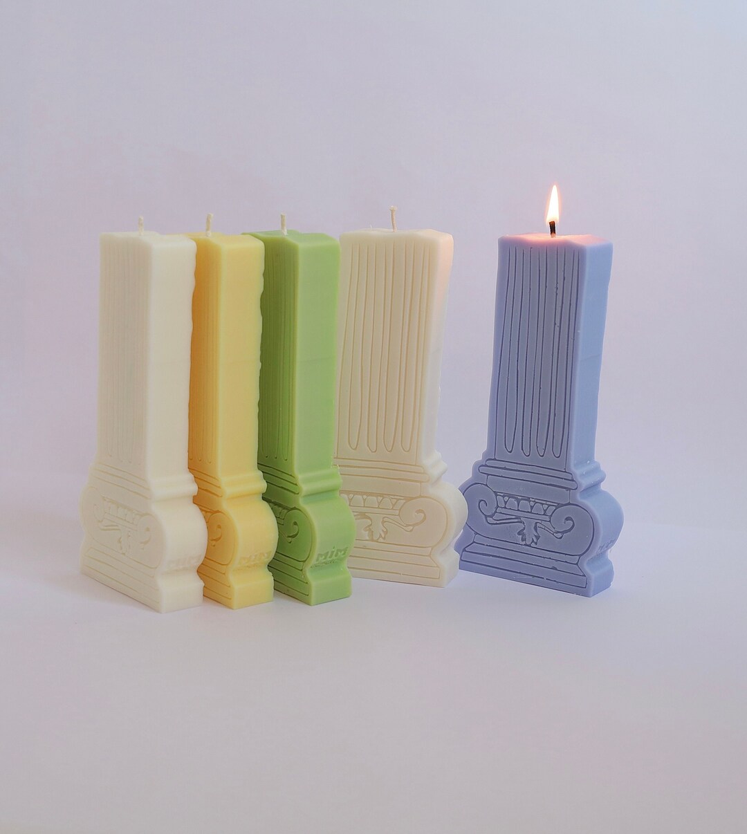 NOX Roman Column Design Candle by Mim Modern Pastel - Etsy