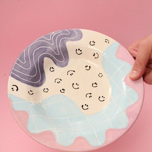 Unique Mims Design Smile Ceramic Plate Unique Pastel - Etsy