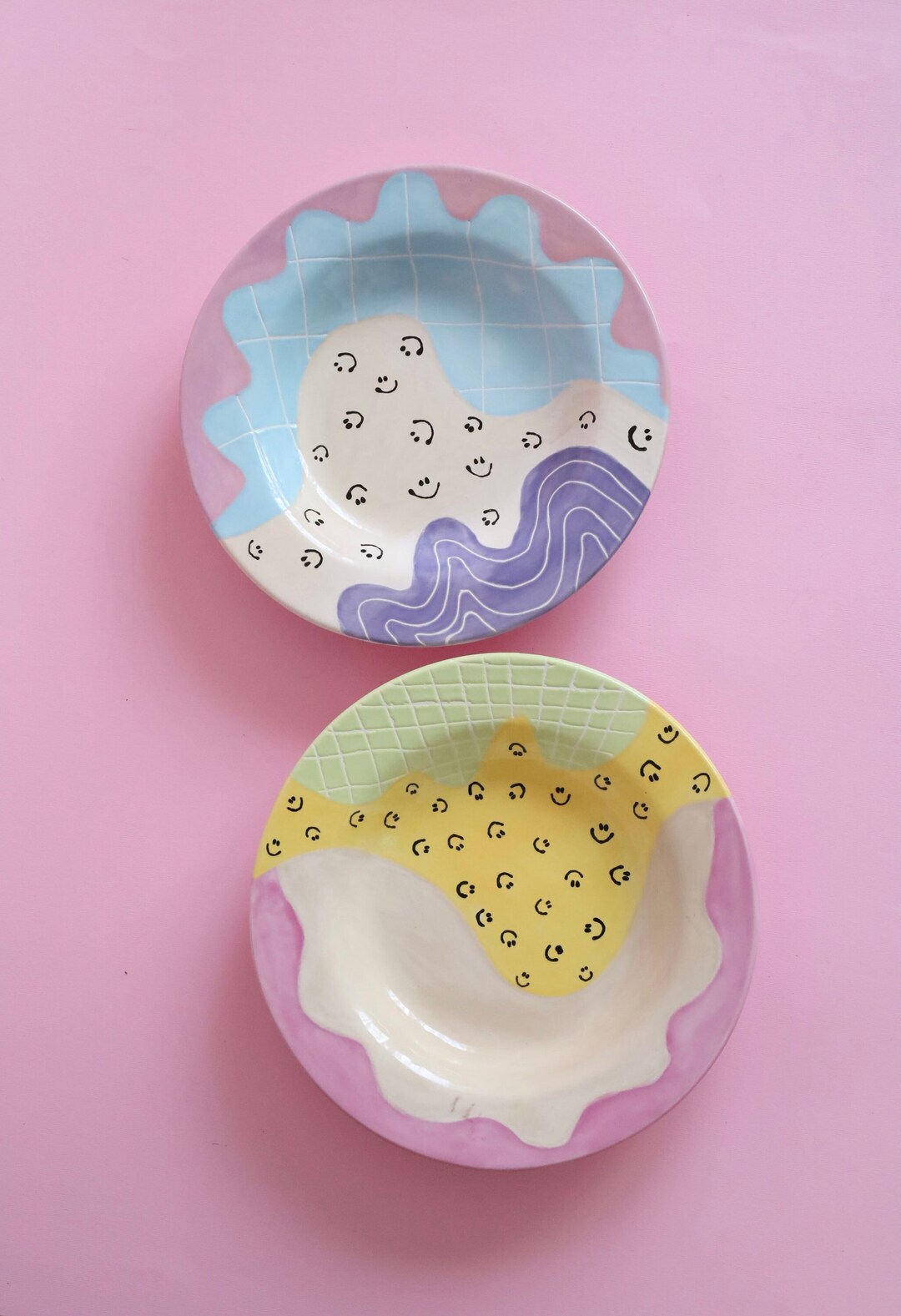 Unique Mims Design Smile Ceramic Plate Unique Pastel - Etsy