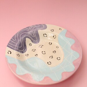 Unique Mims Design Smile Ceramic Plate Unique Pastel - Etsy