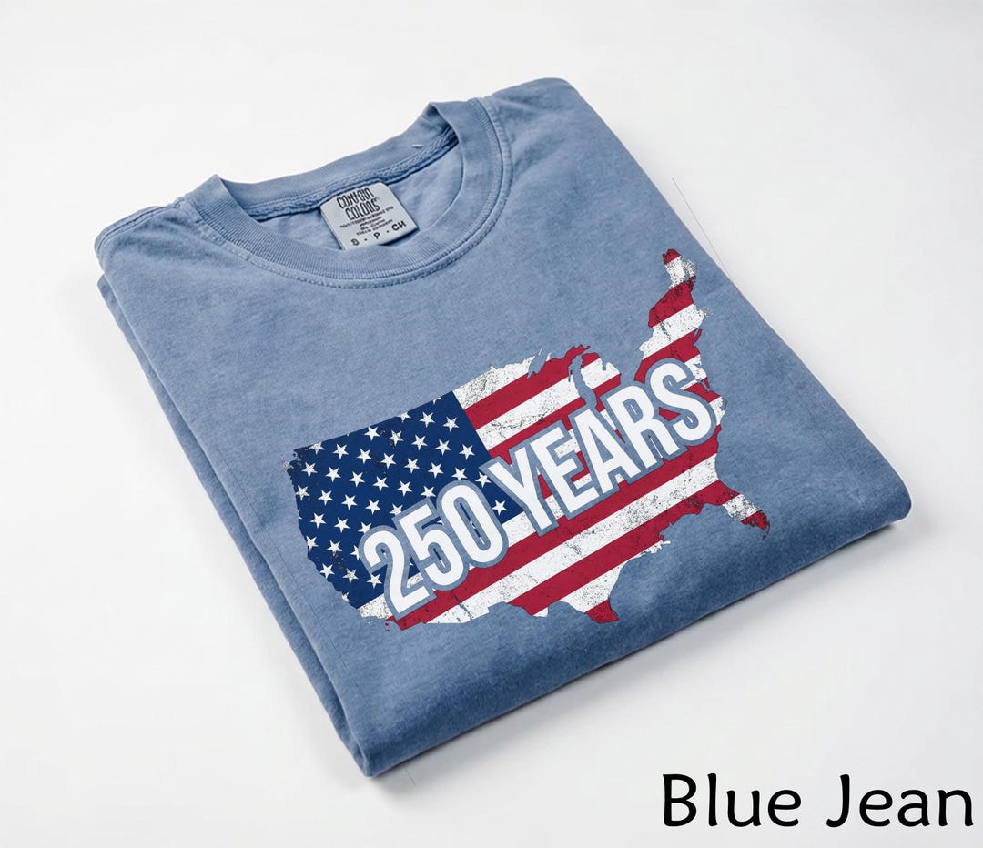 USA Map 250 Years Shirt, American Flag Map Tee, America 250 Anniversary ...
