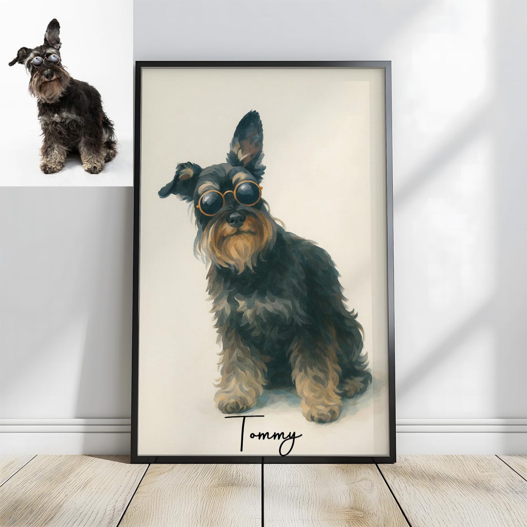 Custom Pastel Matte Gouache Pet Portrait Using Pet's Photo ...