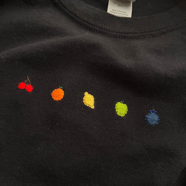 Embroidered Fruit - Etsy