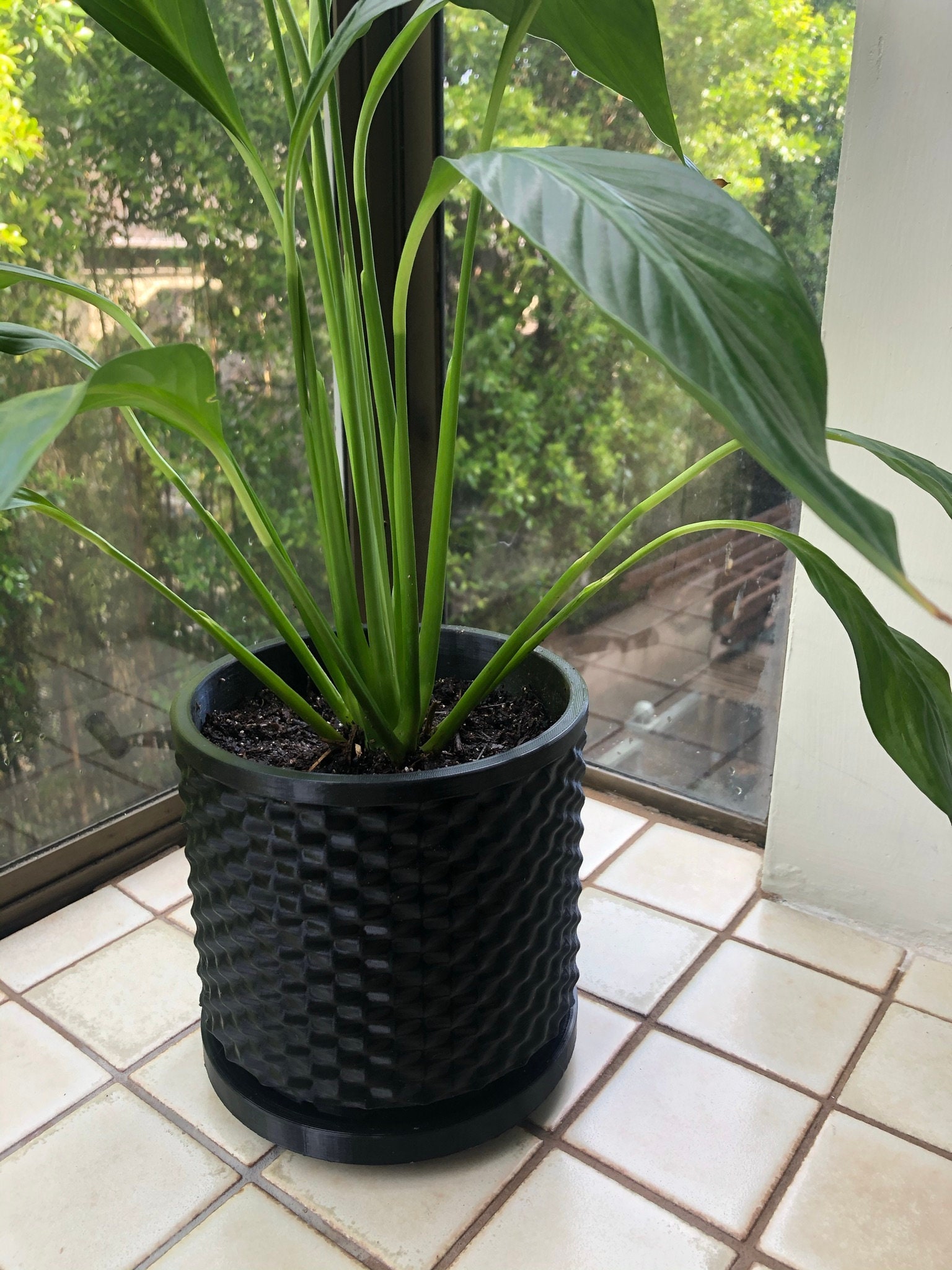 The CHEQUER (6")--- Medium Textured 3D Printed Planter Pot Checkerboard ...