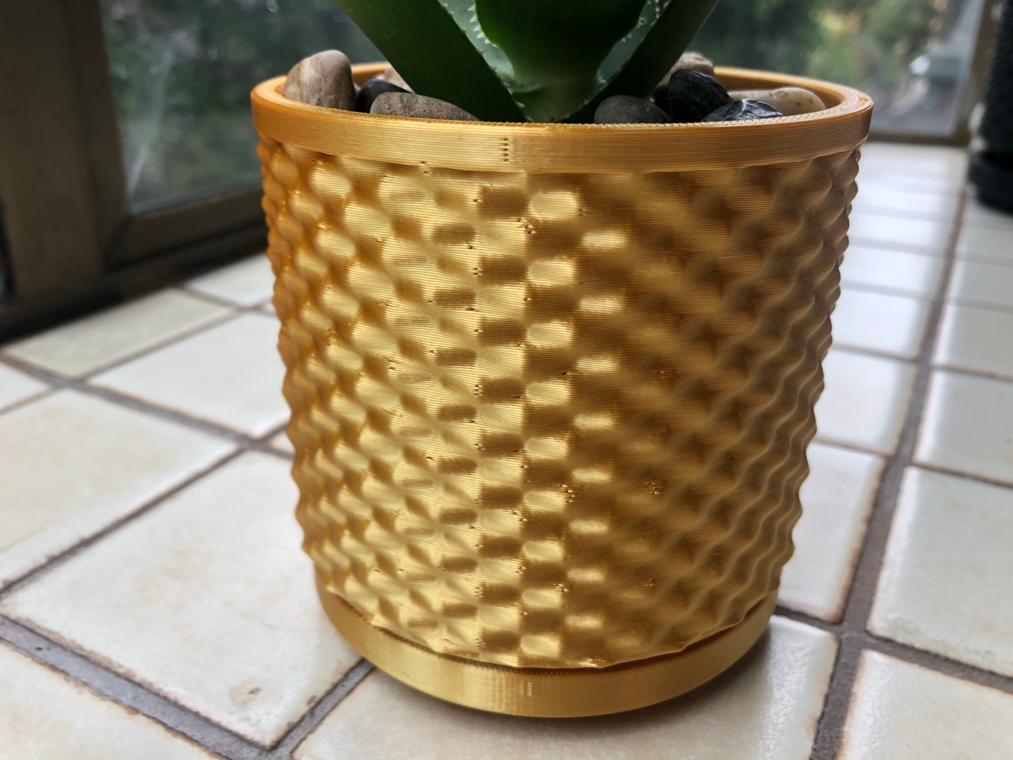The CHEQUER (4") --- Small Textured 3D Printed Planter Pot Checkerboard ...