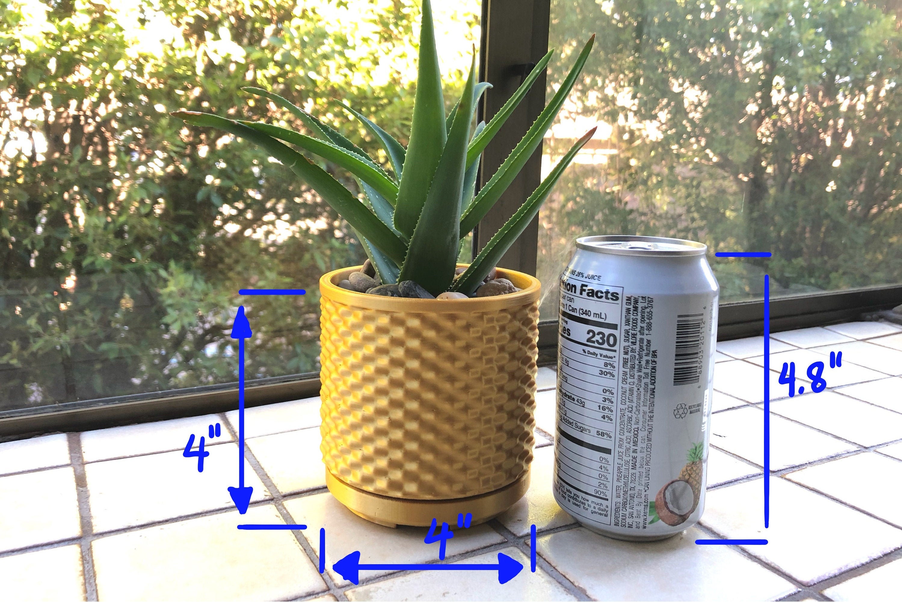 The CHEQUER (4") --- Small Textured 3D Printed Planter Pot Checkerboard ...