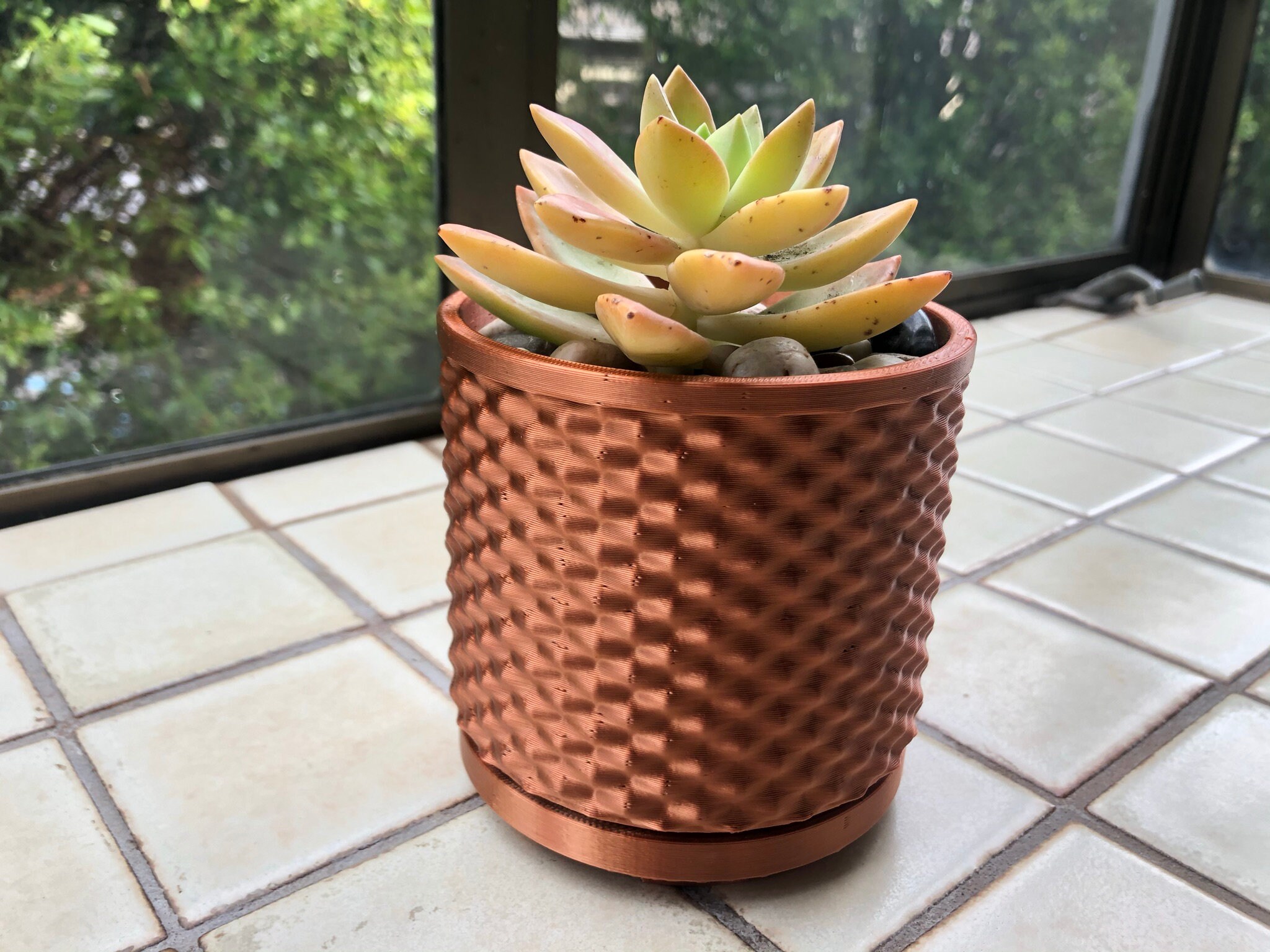 The CHEQUER (4") --- Small Textured 3D Printed Planter Pot Checkerboard ...