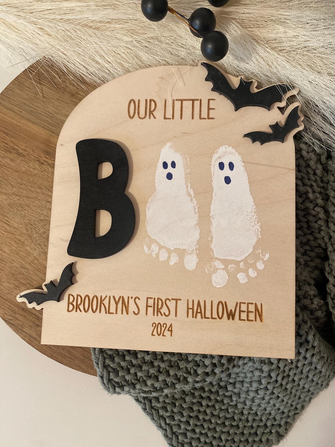 Baby Footprint Keepsake SVG - Laser Cut File - BOO- Halloween - Etsy