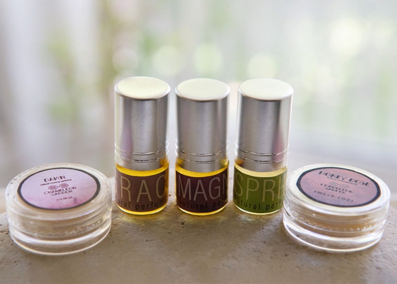 Set of Five Perfumes Natural Oil Perfumes Perfume Testers Travel Size ...