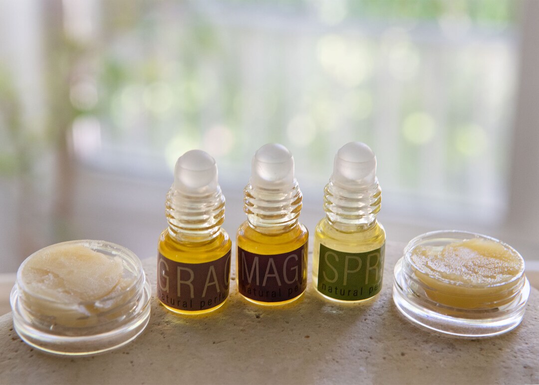 Set of Five Perfumes Natural Oil Perfumes Perfume Testers Travel Size ...