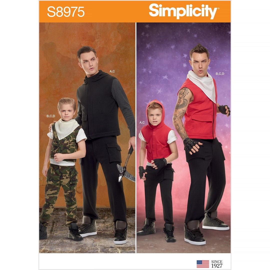 Simplicity Sewing Pattern S8975 Boys Adults Action Costumes - Etsy