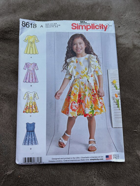Simplicity Sewing Pattern 8518 Childs Dresses Size 3-8 Years - Etsy