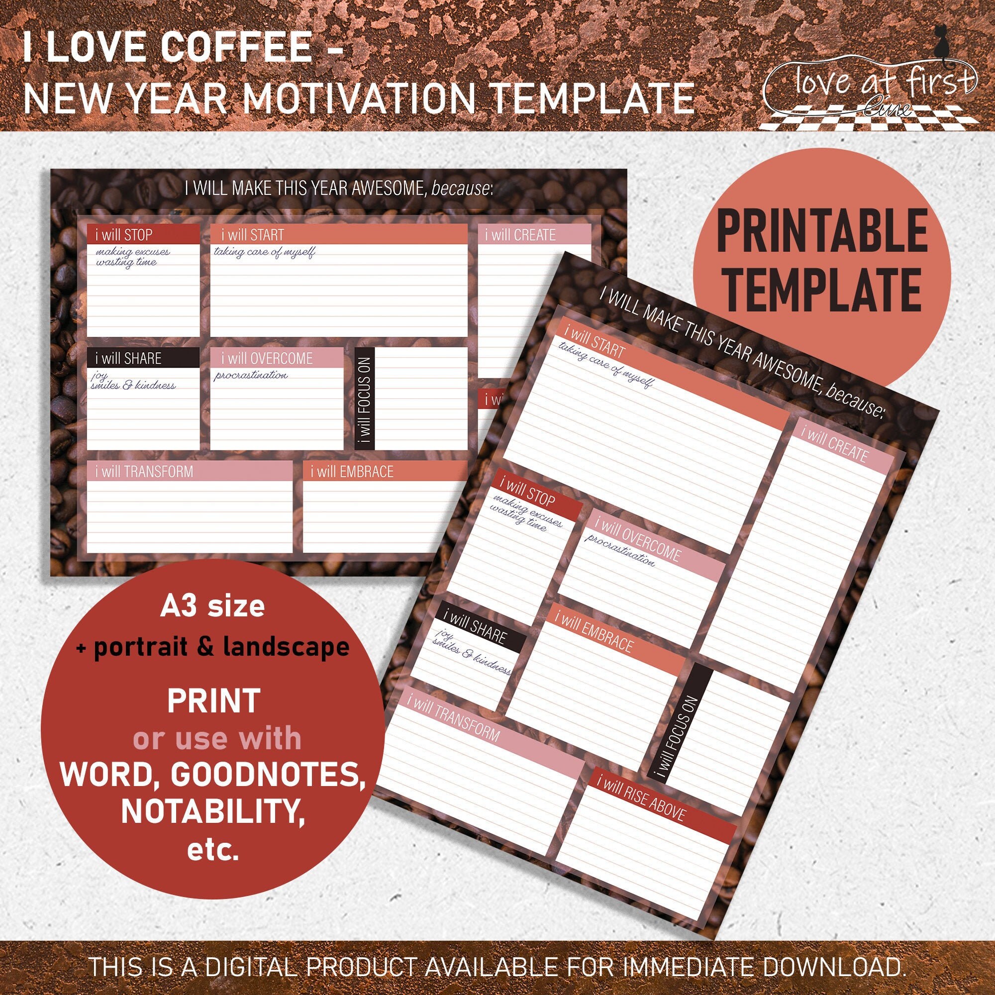 New Year Resolution Board / Template vision board template | Etsy