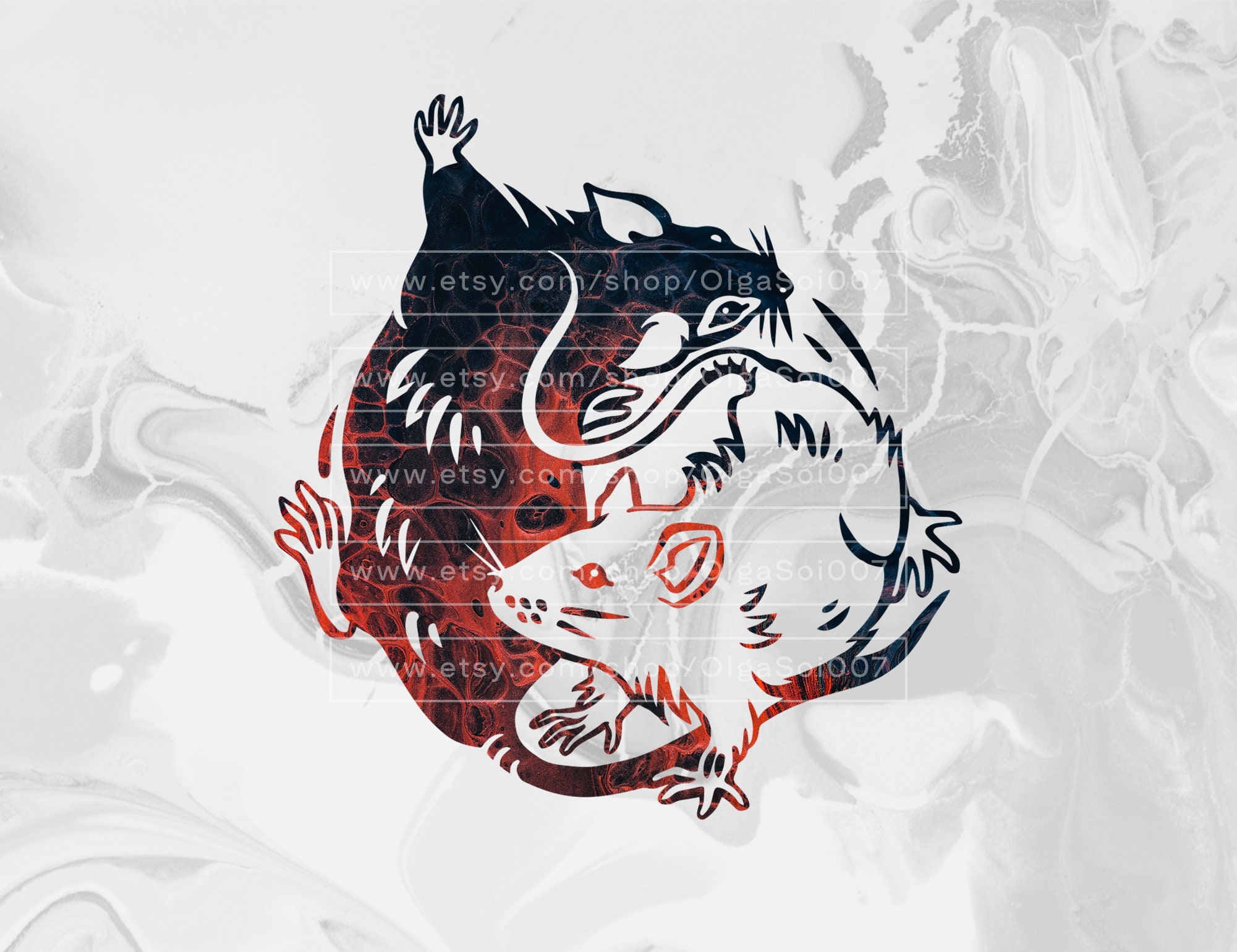 Rats Cuddling Yin Yang Rats Cute Rat SVG PNG DXF Digital | Etsy Ireland