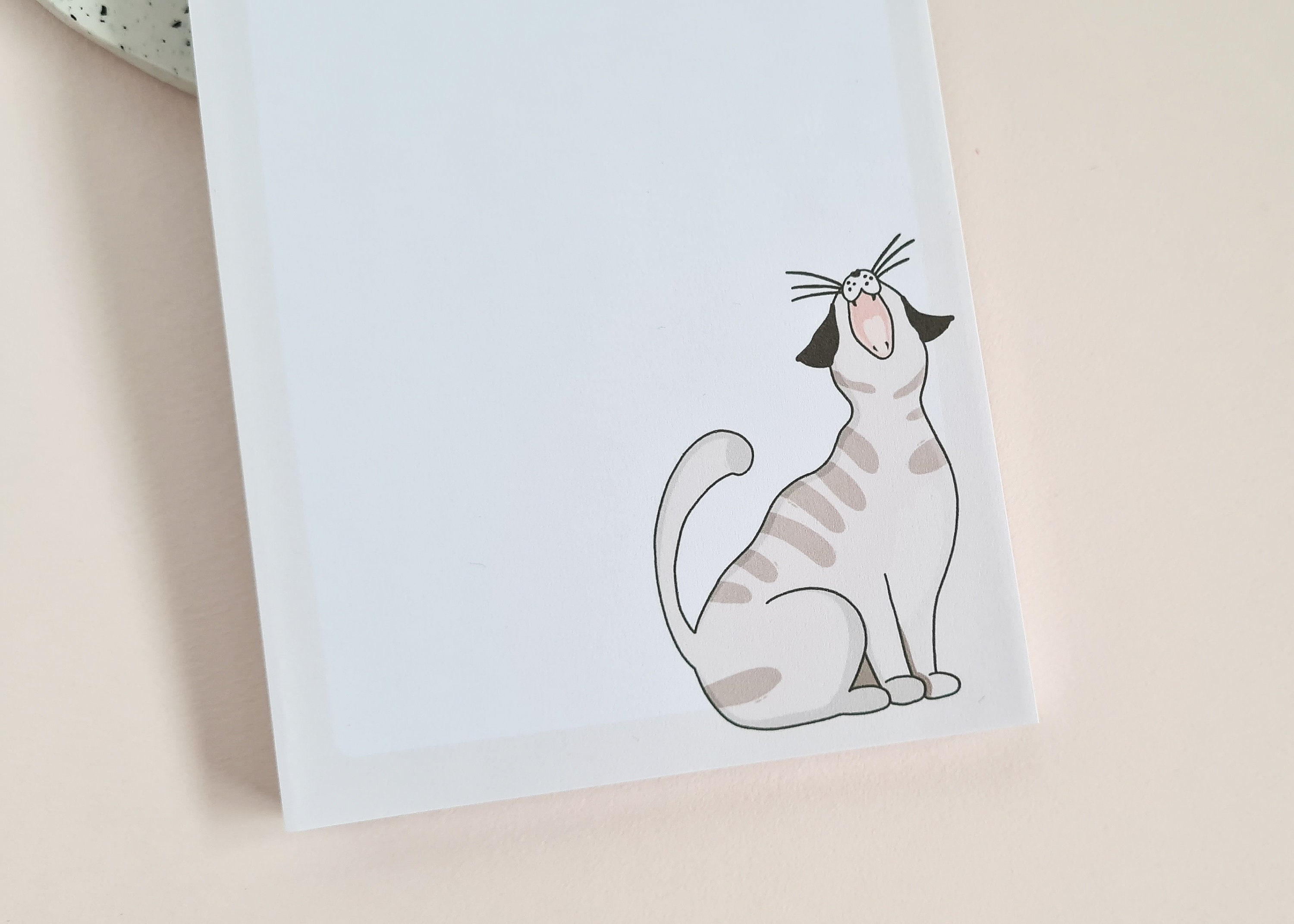 A6 cute cat notepad handmade tear away pet deskpad eco | Etsy