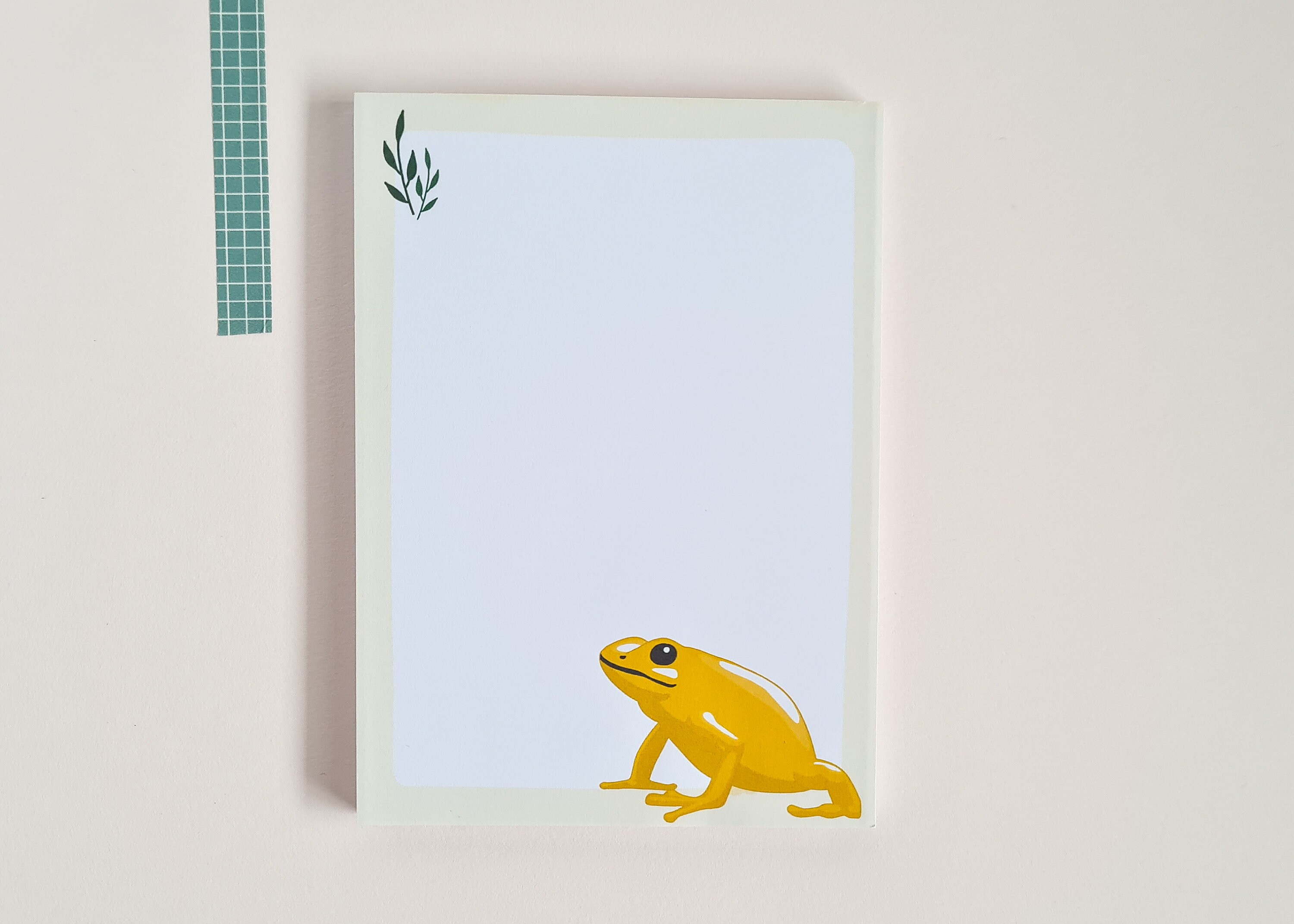 A6 frog notepad handmade tear away animal deskpad eco | Etsy