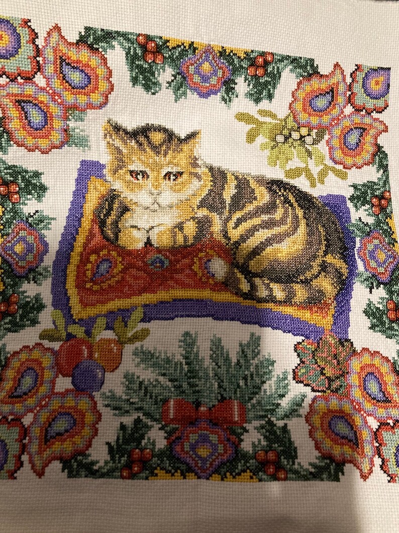 Cats Completed Cross Stitch - Etsy