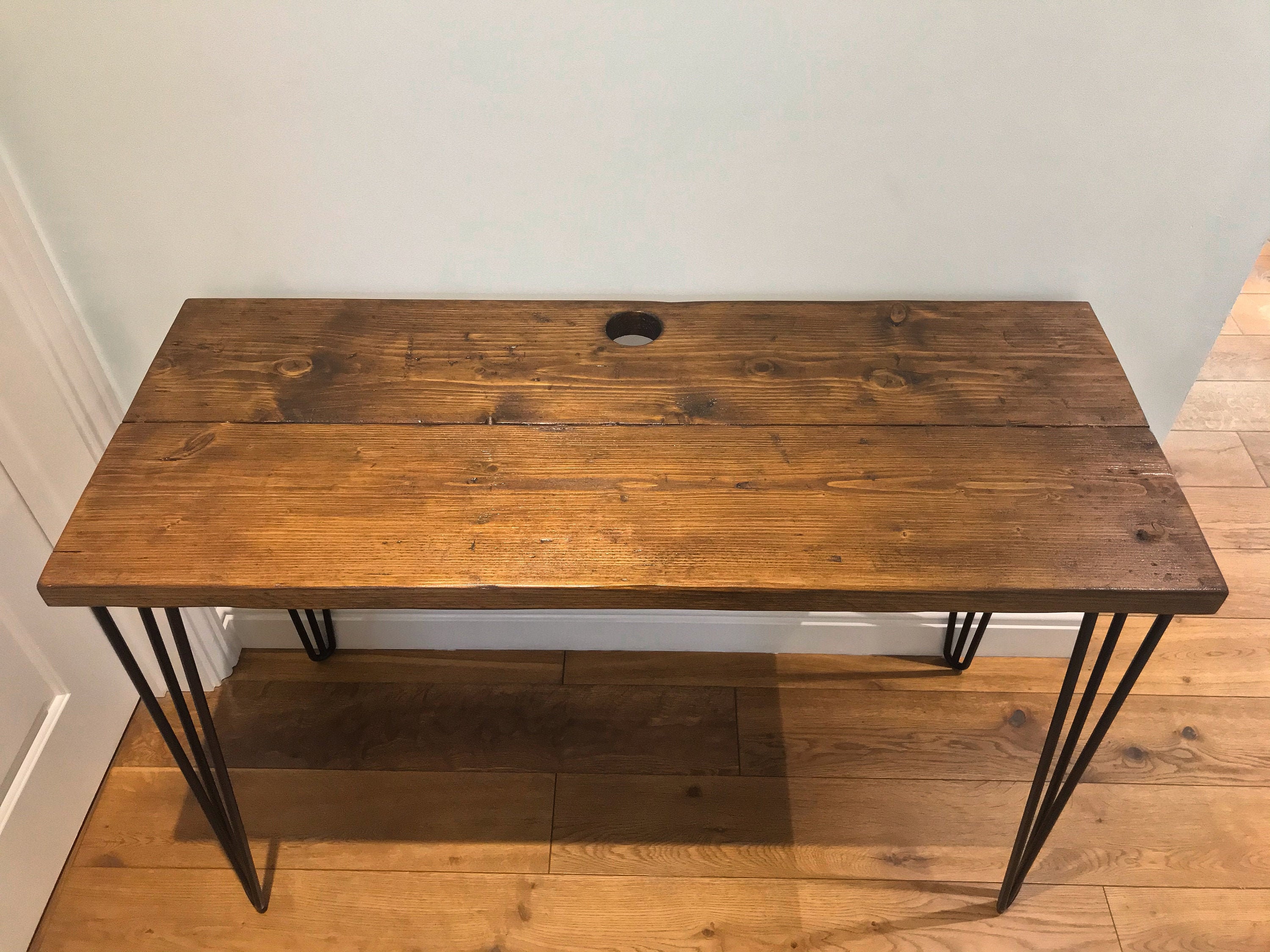 Rustic Wood Desk Made From Reclaimed Wood With Hairpin Legs | Etsy UK