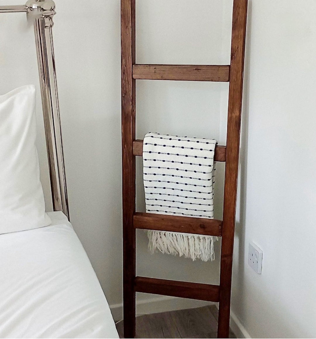 Rustic Wooden Blanket Ladder, Wood Towel Ladder - Etsy UK