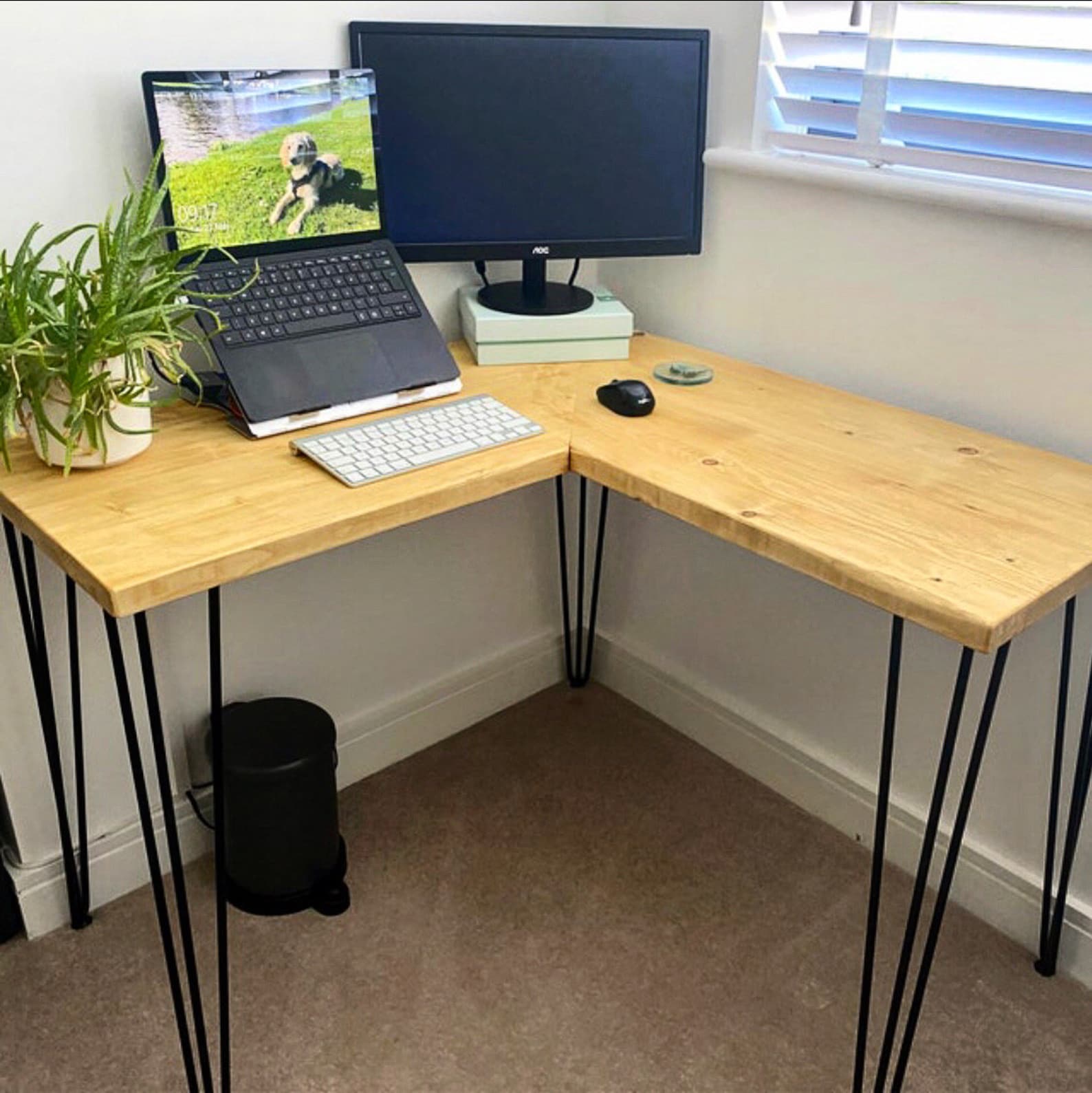 Rustic Corner Desk Made From Reclaimed Wood With Metal Hairpin - Etsy