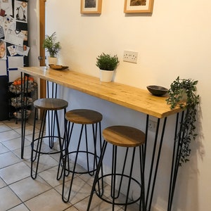Rustic Wood Breakfast Bar With Steel Hairpin Legs - Etsy UK