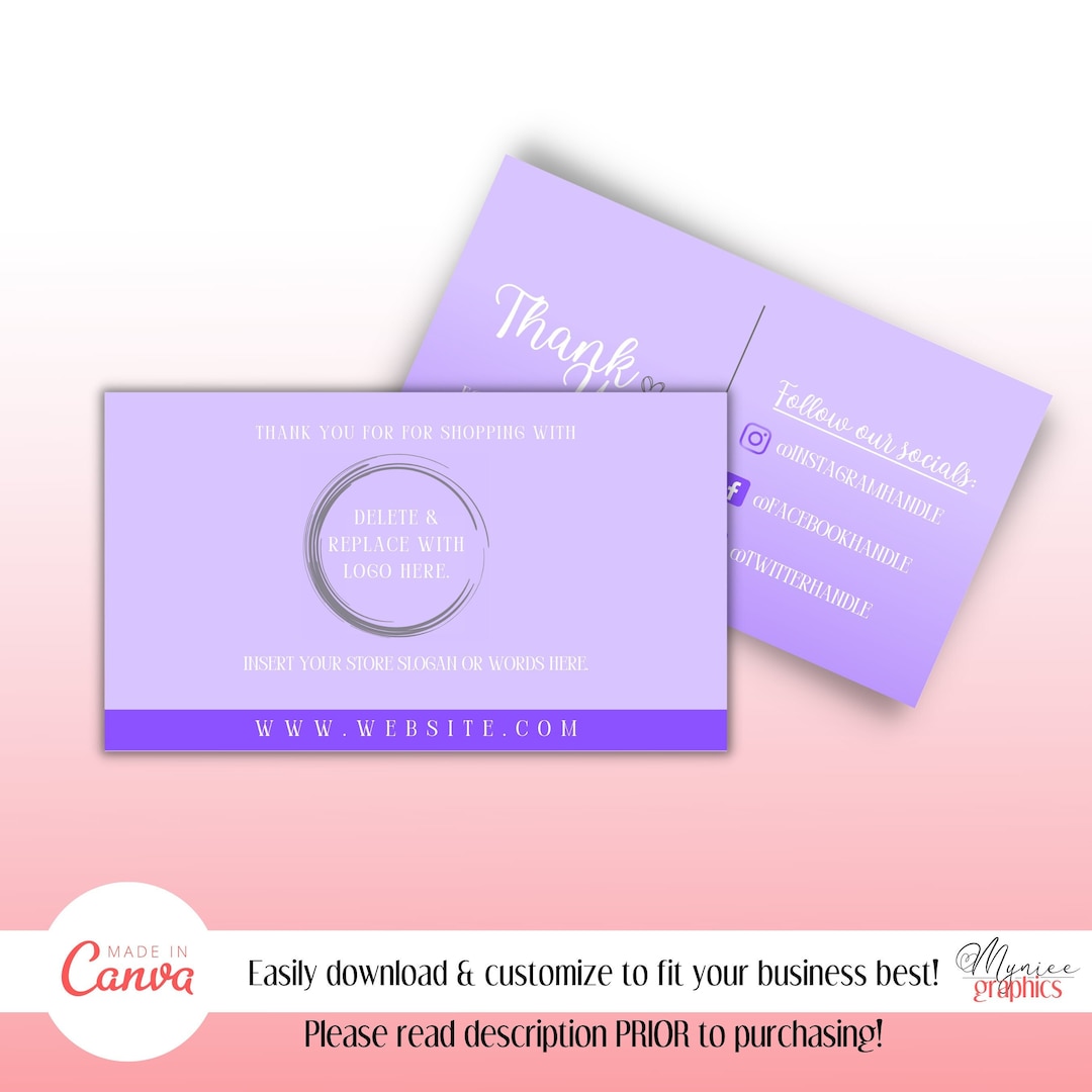 Simple Purple Business Card Design Template - Etsy