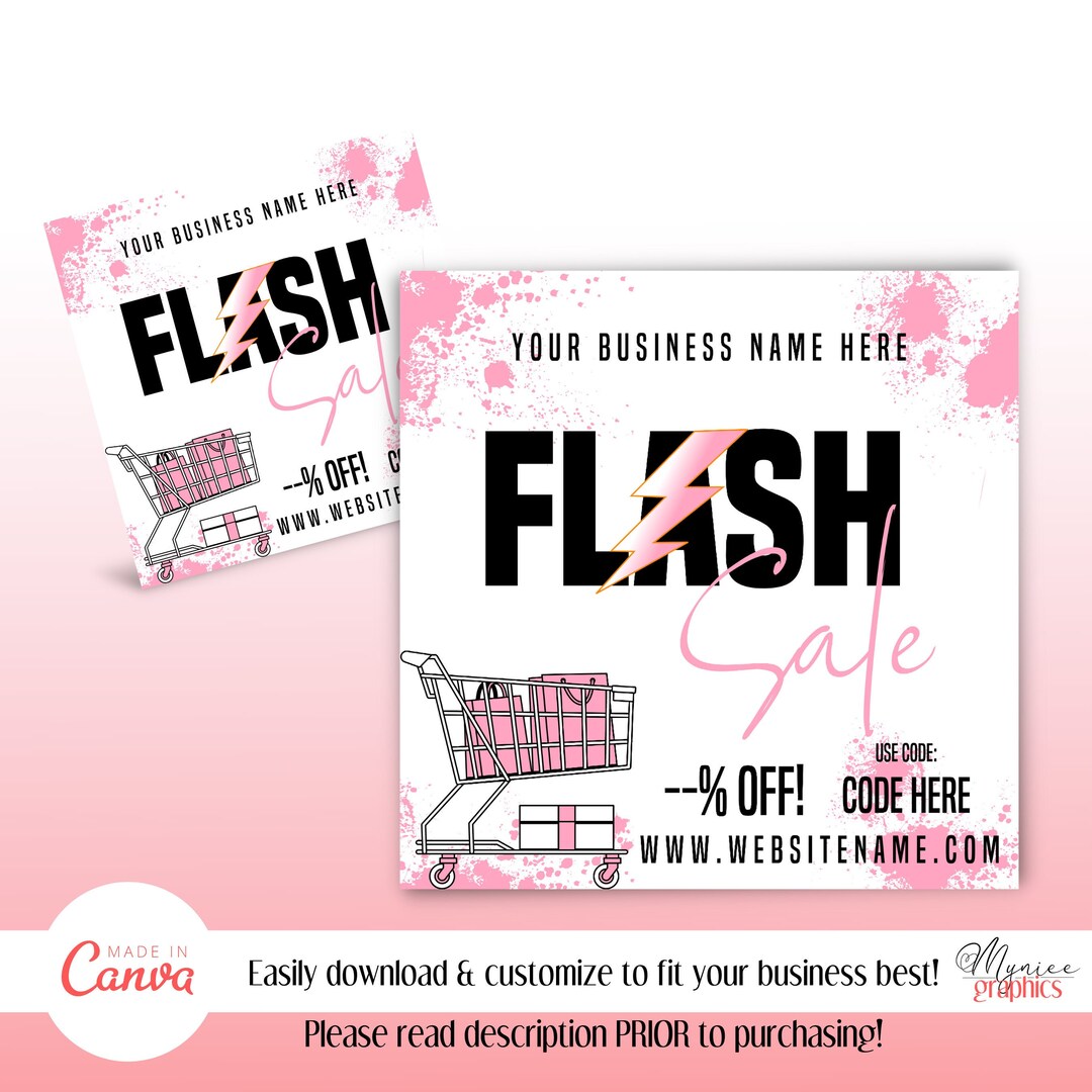 Editable DIY Flash Sale Flyer - Etsy