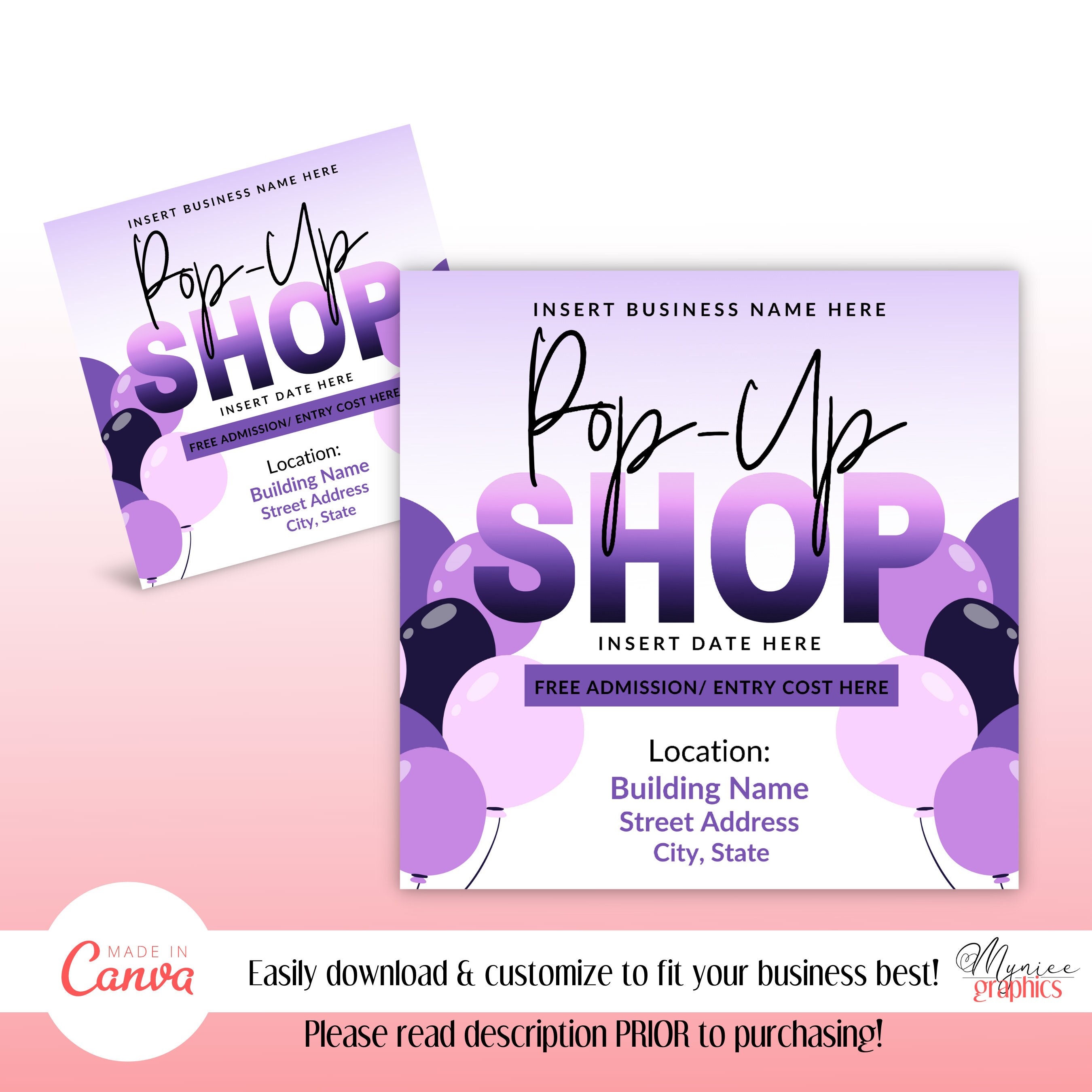 Editable DIY Pop-up Shop Flyer - Etsy