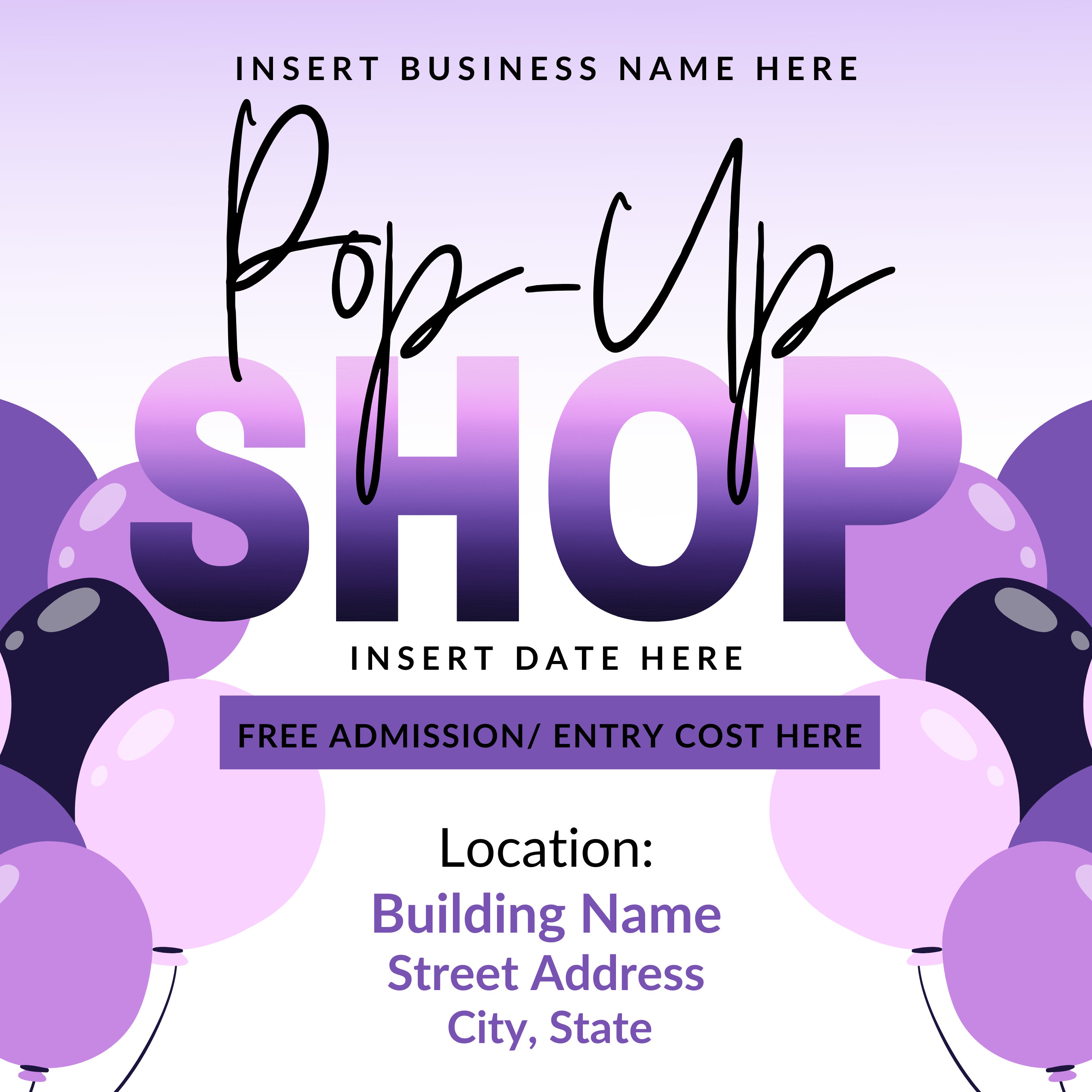 Editable DIY Pop-up Shop Flyer - Etsy
