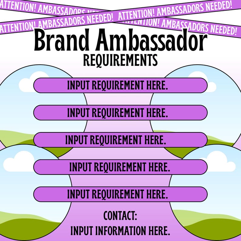 Editable Brand Ambassador Flyer - Etsy