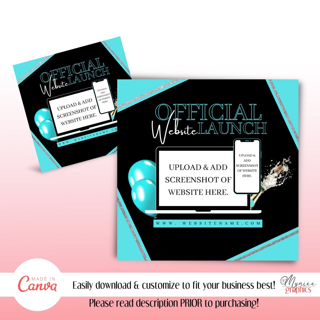 Editable DIY Website Launch Flyer Template - Etsy