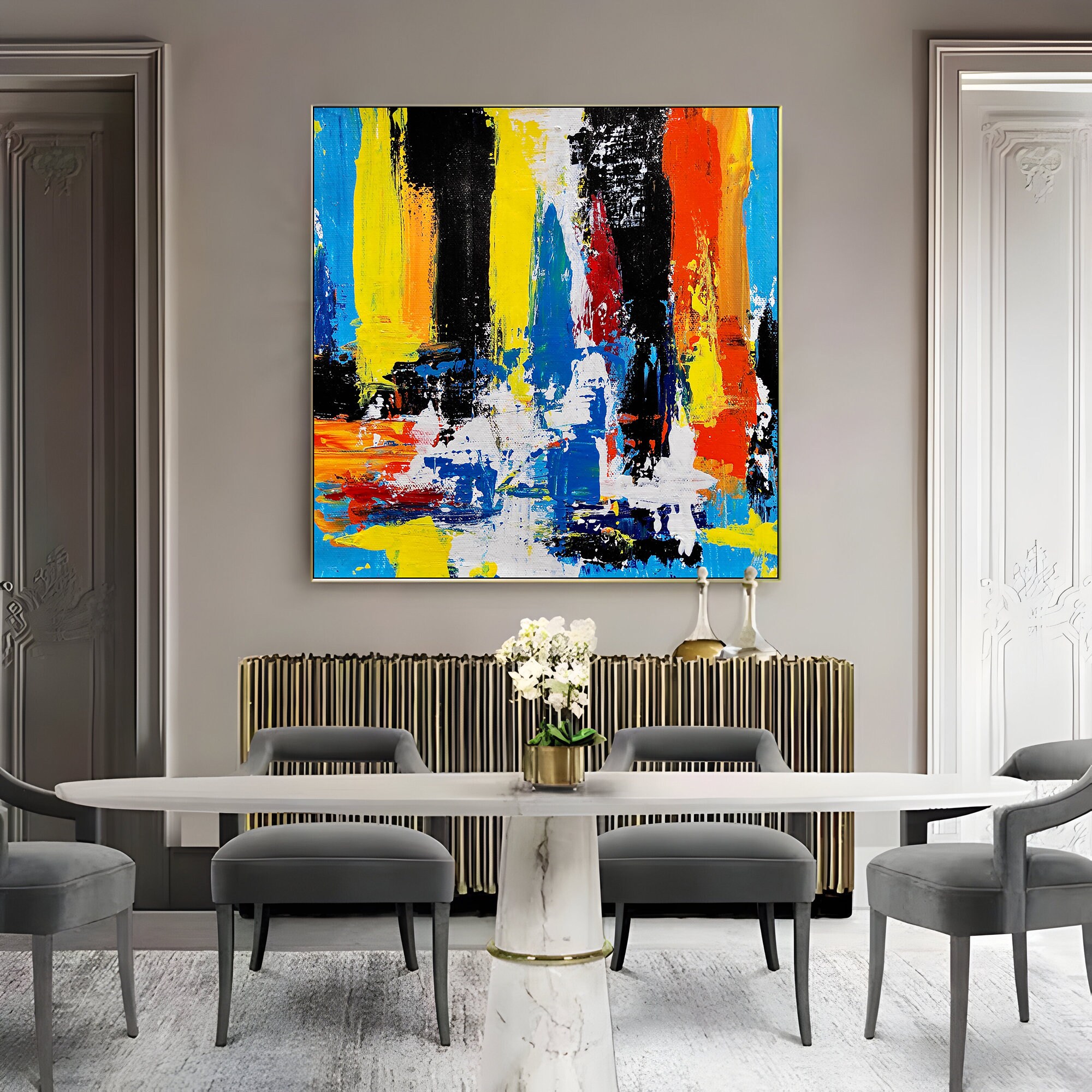 Large Canvas Wall Art, Abstract Painting Original on Canvas, Textured ...