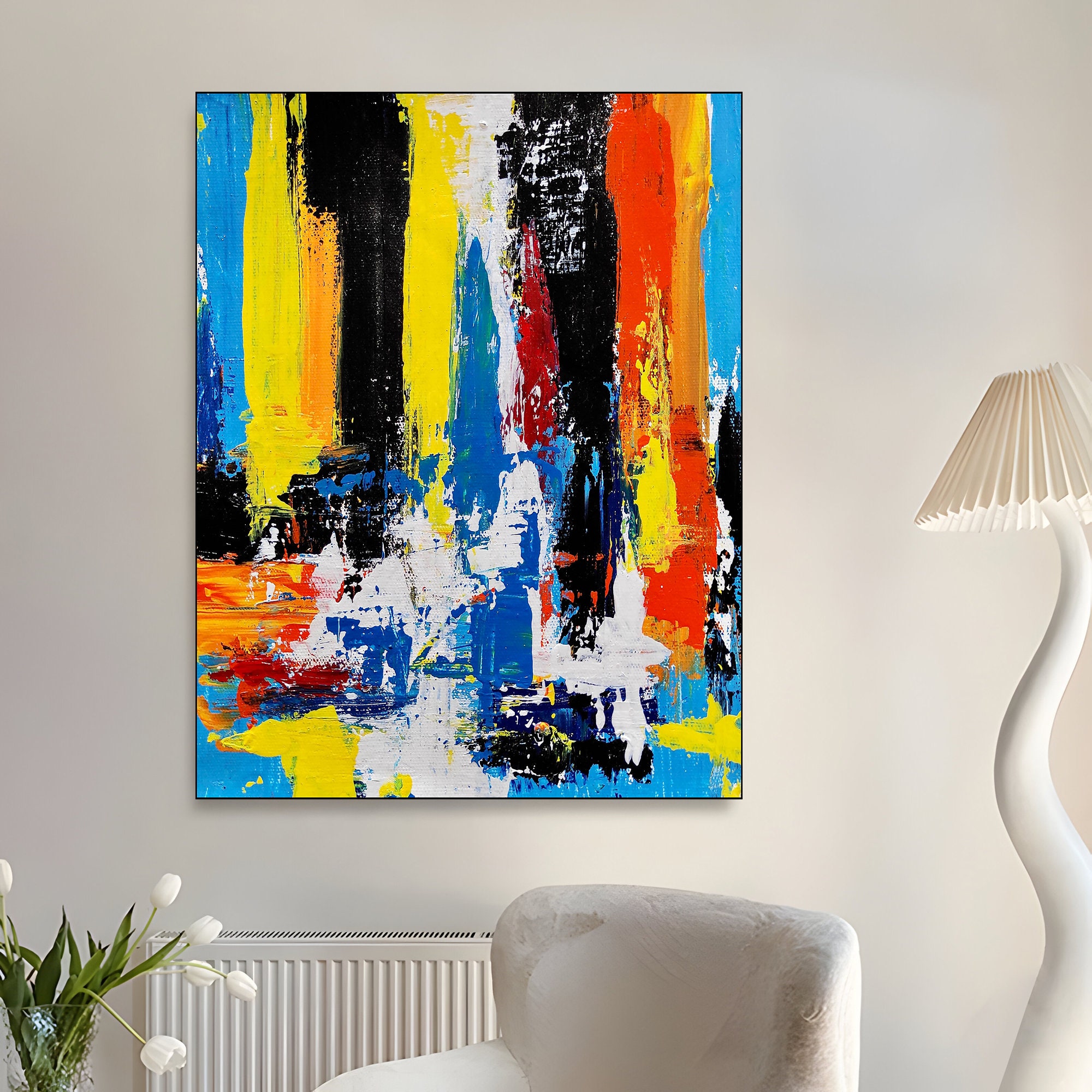 Large Canvas Wall Art, Abstract Painting Original on Canvas, Textured ...