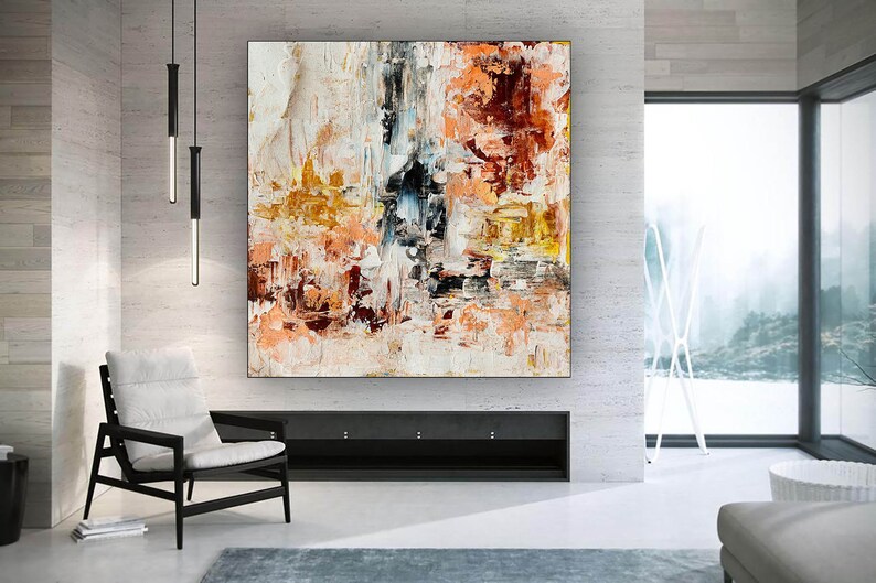 Large Office Wall Art Original Paintings on Canvas Canvas - Etsy UK
