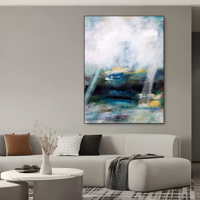 Large Modern Wall Art Painting, Large Abstract Wall Art, Painting Colorful, Xl Bedroom Wall Art ...