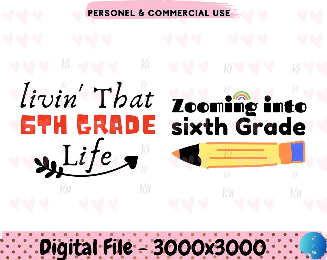 Set of 2 Zooming Into 6th Grade SVG, Kids School, Sixth Grade Svg ,kids ...